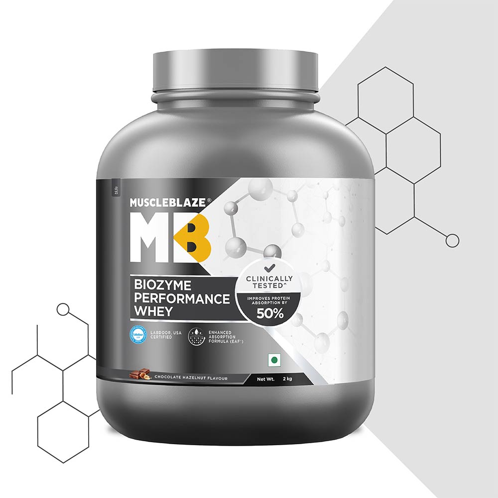 MuscleBlaze Biozyme Performance Whey Protein (4.4 lb / 2kg Rich Chocolate)