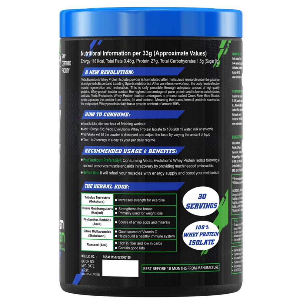 Vedic Evolution Whey Isolate 2 2 Lb Dutch Cream At Best Price In India Healthkart