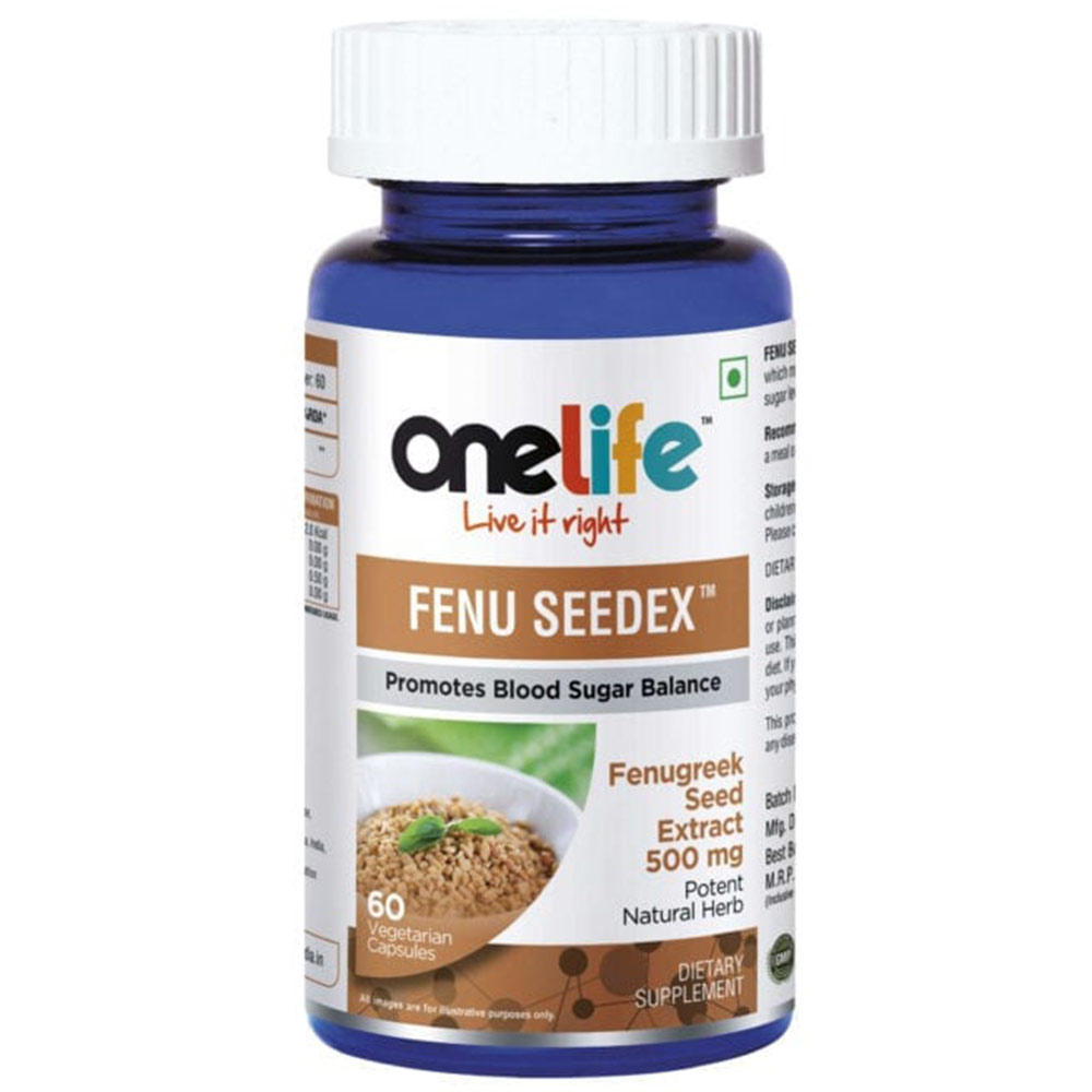 OneLife Fenu Seedex, 60 veggie capsule(s) at Best Price in India ...