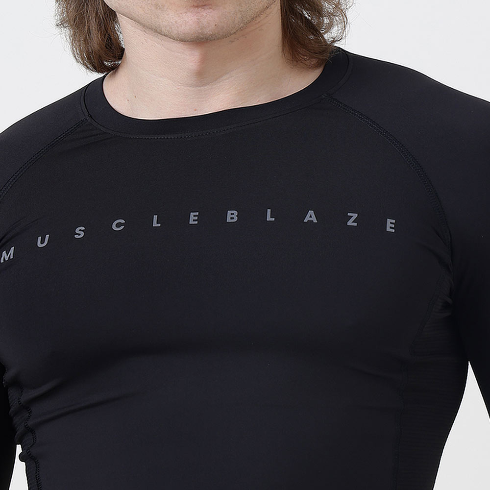 Compression Muscle Tee Full Sleeve Midnight Black • Medium