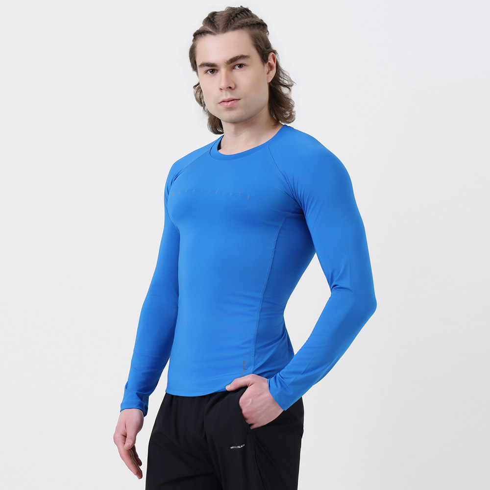 Compression Muscle Tee Full Sleeve Superman Blue • Medium